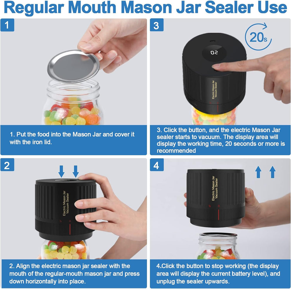 🎄Christmas Sale🎅Electric Vacuum Sealer For Mason Jars – uber7