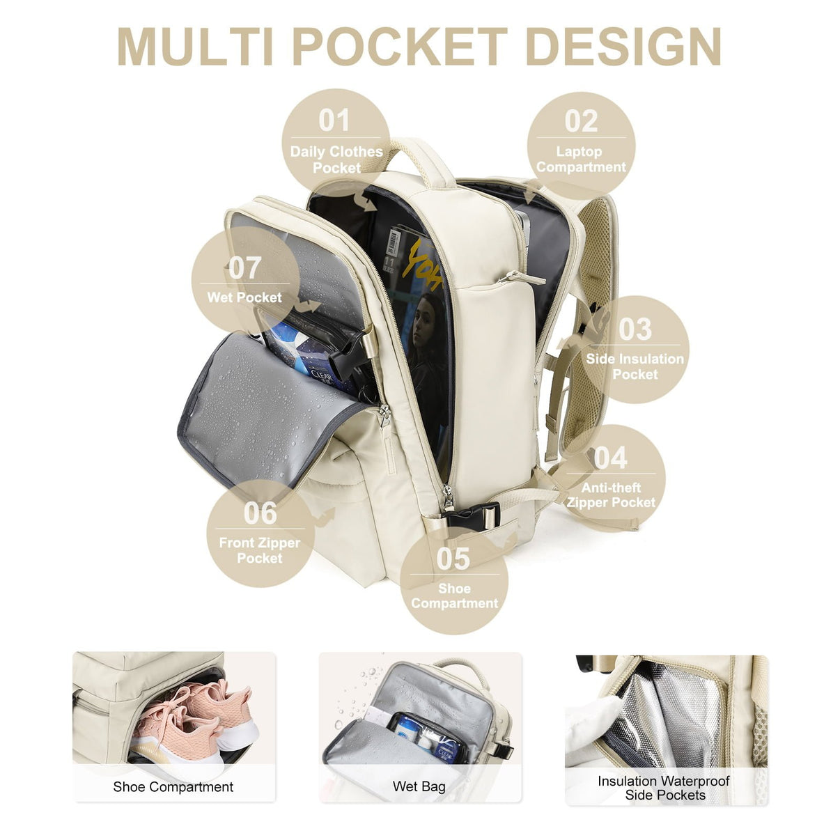 ⏰Women Large Travel Backpack Waterproof Hiking Rucksack(FREE SHIPPING ...