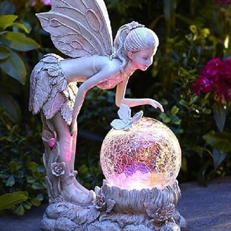 Home garden solar energy decoration Fairy Statue – uber7
