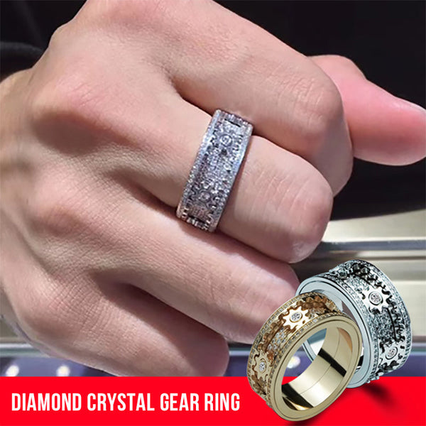 🔥HOT SALE 🔥-Diamond Crystal Gear Ring – uber7