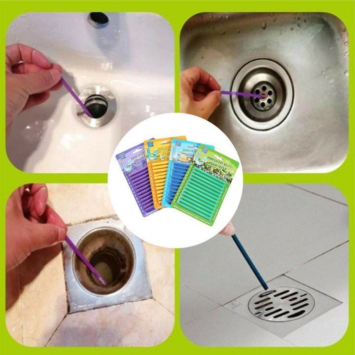12/set Pipe Cleaning Sticks Oil Decontamination Kitchen Toilet Bathtub ...