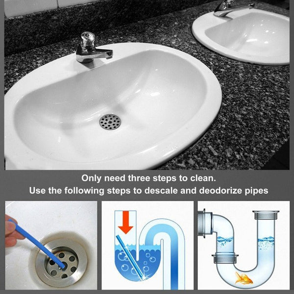 12/set Pipe Cleaning Sticks Oil Decontamination Kitchen Toilet Bathtub ...