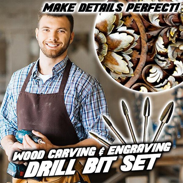 Elevate Your Woodworking Game with 5-Piece Wood Carving Drill Bit Set ...