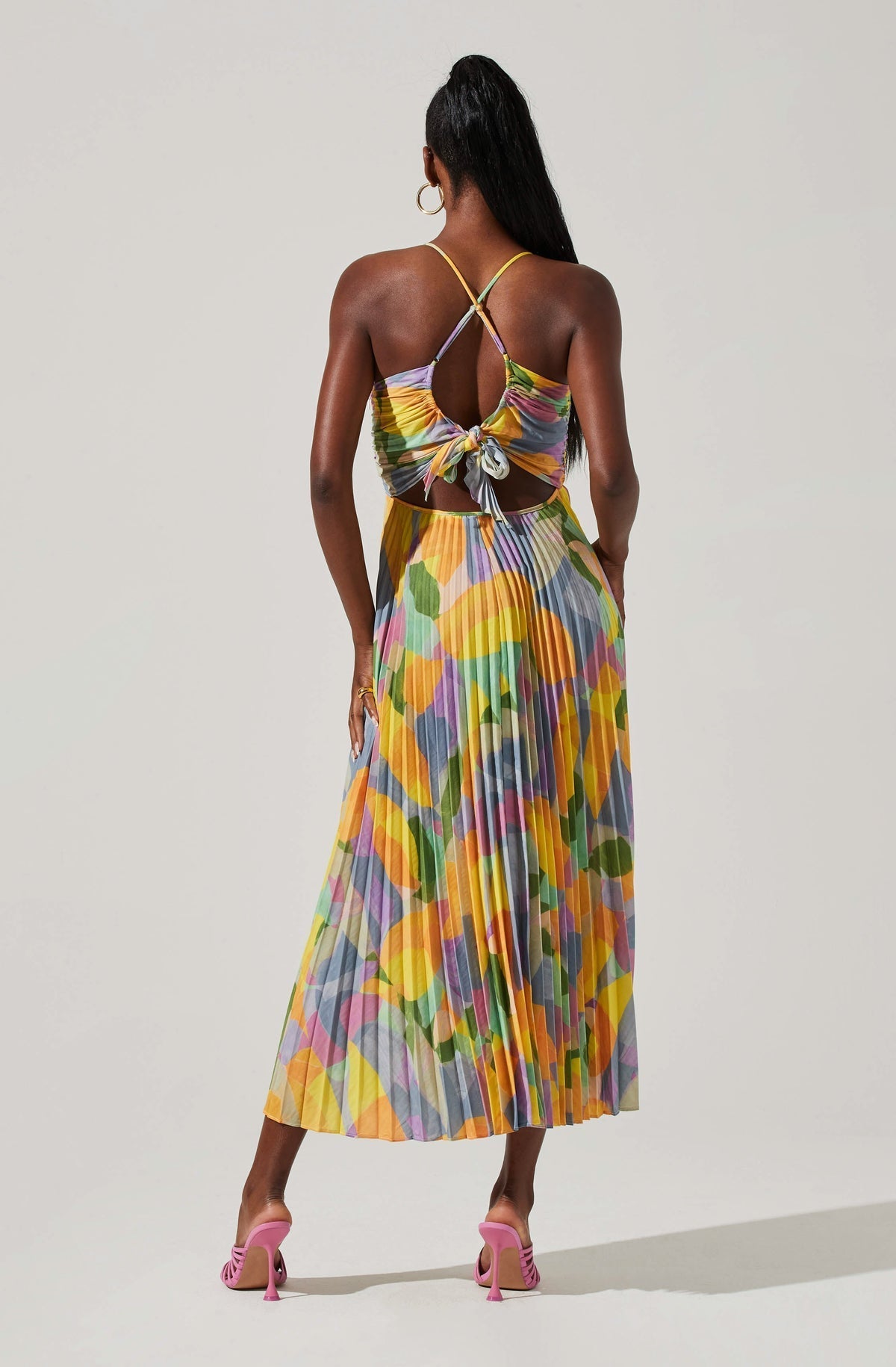 Casual Pleated Print Dress – uber7