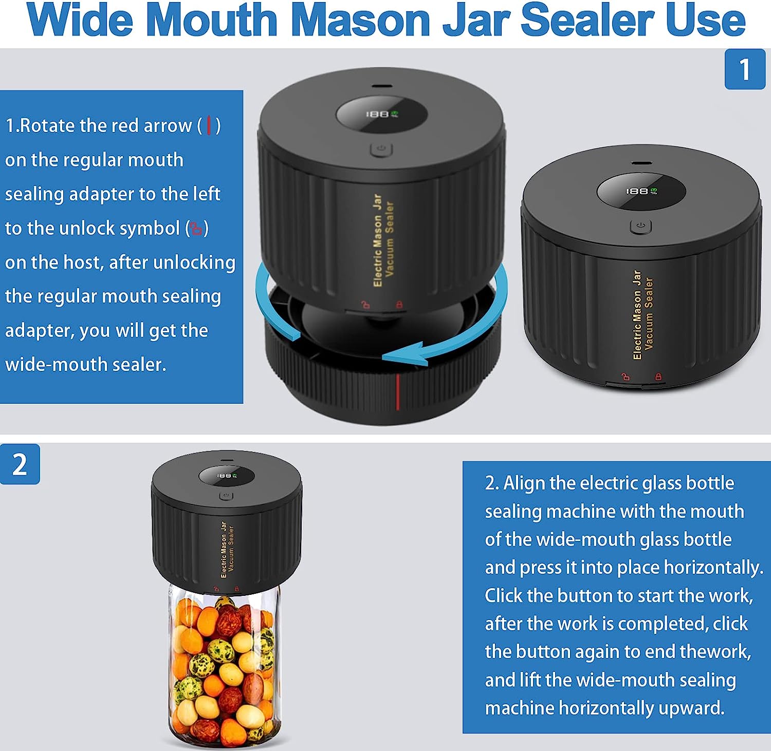 🎄Christmas Sale🎅Electric Vacuum Sealer For Mason Jars – uber7